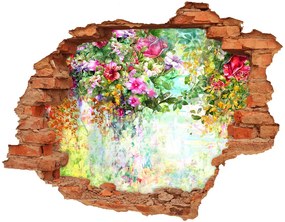 Wallmuralia Samolepící nálepka Barevné květiny 90x70 cm