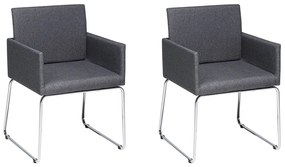 Sada dvou tmavě šedých jídelních židlí GOMEZ Beliani