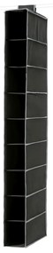 Závěsný organizér na boty a prádlo Compactor URBAN 15 x 30 x 128 cm – 9 polic, černý