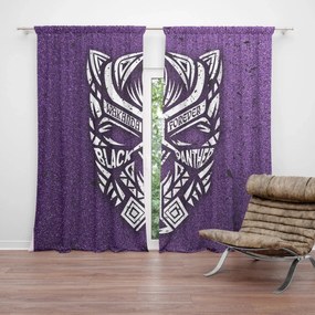 Sablio Závěs BLACK PANTHER wakanda forever Bílý: 2ks 140x250cm