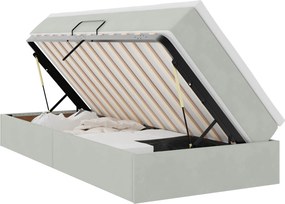 Postel s úložným prostorem a matrací Světle šedá 100 x 200 cm 3370281