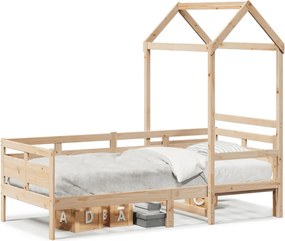 Válenda se střechou 80 x 200 cm masivní borové dřevo 3282290