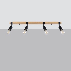 Sollux SL.1298 - Bodové svítidlo ZUCA 4xE27/15W/230V černá