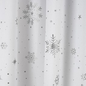 Vánoční dekorační závěs s řasící páskou XMAS TIME bílá stříbrné vločky 145x250 cm (cena za 1 kus) MyBestHome