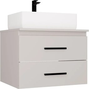 Závěsná skříňka pod umyvadlo s deskou NEL 2S 60 cm kašmírová