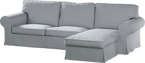 Potah na pohovku IKEA Ektorp 2-místná s lenoškou barva šedá látka pletený vzor