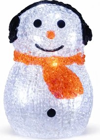 3D LED světelný sněhulák, 15 cm, na baterie, hliník