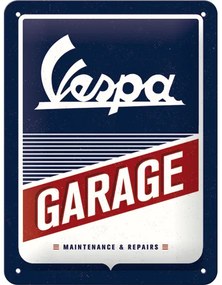 Postershop Plechová cedule: Vespa Garage - 20x15 cm