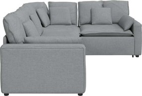 Modulární pohovka s polštáři textil světle šedá 3321147