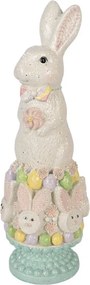 Dekorace králík na podstavci se třpytkami - 12*11*34 cm