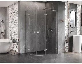 Mexen Lunar, L pravý půlkruhový sprchový kout 100 x 70 cm, 8mm čiré sklo, ocelový profil, 833L-100P-070L-97-00