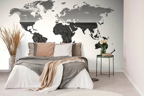 Samolepící tapeta mapa světa v černobílém - 150x100 cm