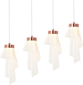 Toolight Toolight, LED závěsné svítidlo, 10W, 4000K, 467lm, APP1765-1CP, růžové zlato, OSW-09309
