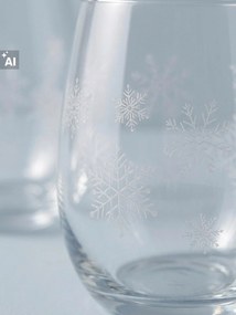Sinsay - Vánoční sklenice s potiskem sněhových vloček 2 pack - clear