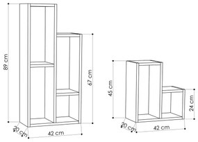 SADA 2x Knihovna SULE bílá