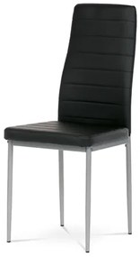 Židle jídelní, černá koženka, šedý kov DCL-377 BK