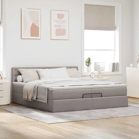 Osmanský rám postele s matrací taupe 200x200 cm textil 3311654