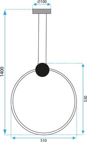 Toolight Toolight, LED stropní svítidlo 50cm 23W 4000K APP1398-CP. černá, OSW-00956