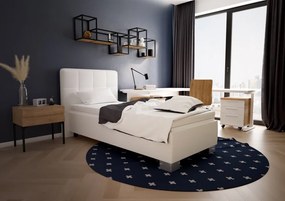 FALCO Čalouněná postel Grace 90x200 bílá koženka