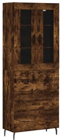 Skříň highboard kouřový dub 69,5 x 34 x 180 cm kompozitní dřevo - Default Title