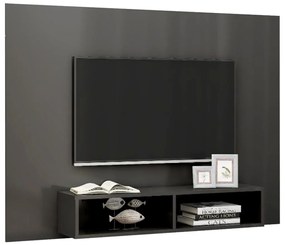 vidaXL Nástěnná TV skříňka šedá vysoký lesk 135x23,5x90 cm dřevotříska