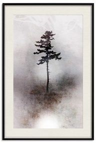Plakát Krajina - strom na hnědo-šedém pozadí s jemnou fakturou