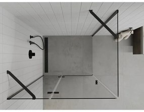 Mexen Roma sprchový kout s otočnými dveřmi 80 x 110 cm, Průhledné, Černá - 854-080-110-70-00