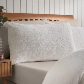 Krémové povlečení na jednolůžko 135x200 cm Textured Wave Faux Fur – Catherine Lansfield