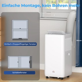 Mobilní klimatizace s odtahovou hadicí 12000 BTU 3,5 kW, 5 v 1, 24hodinový časovač, dálkové ovládání do 35㎡