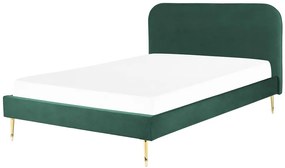 Sametová postel 160 x 200 cm zelená FLAYAT Beliani