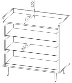 VASINA | komoda K3SZ | VS-02 | 90 cm | dub brandy castello