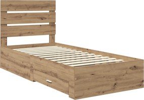 Rám postele s čelo Artisanový dub 90 x 190 cm Kompozitní dřevo 3412027