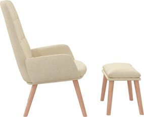 Relaxační křeslo s podnožkou krémové textil 3315151