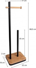 Erga Gasa, držák na toaletní papír se zásobníkem, černá-hnědá, ERG-YKA-P.GASA
