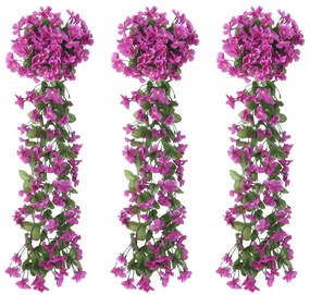 Umělé květinové girlandy 3 ks světle fialové 85 cm - Default Title