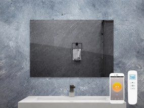 Zrcadlový infrapanel MIRROR 450W | Výhřevnost 8 m2 | 80x60 cm | WiFi termostat | Dálkový ovladač | Zrcadlo na šířku
