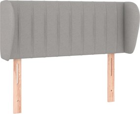 Čelo postele typu ušák světle šedé 103x23x78/88 cm textil 3117372