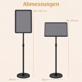 Costway Sada 2 informačních stojanů A3 87–137 cm Výškově