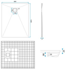 Rea Magnum White, SMC sprchová vanička 120x80x2, 5 cm, bílá, REA-K3336