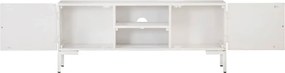 TV stolek bílý 115 x 30 x 46 cm masivní mangovníkové dřevo 323580