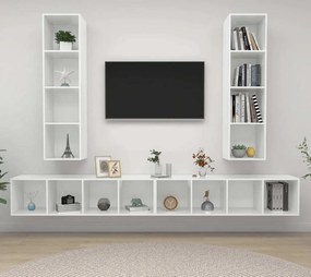 vidaXL Nástěnné TV skříňky 4 ks kompozitní dřevo [3079890] Barva: bílá s vysokým leskem