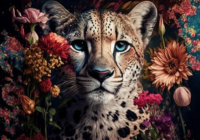 Postershop Fototapety vliesové: Nature flowers cheetah colours - 254x184 cm