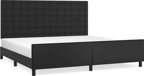 Rám postele s čelem černý 200x200 cm umělá kůže 3125591