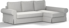 Potah na pohovku IKEA Backabro rozkládací se šezlongem barva šedá látka pletený vzor