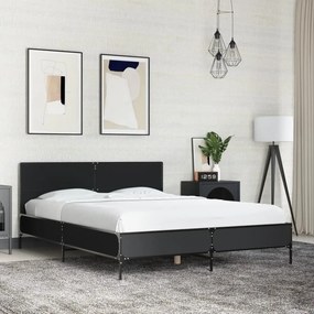 Rám postele černý 135 x 190 cm kompozitní dřevo a kov 3280027