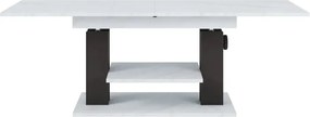 Výškově nastavitelný rozkládací konferenční stolek Moduvo 120/170 cm mramor/černý