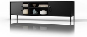 TV stolek kovový široký XL na nožkách, černá, 1700x400x500 mm: ROSARIA