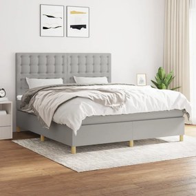 Box spring postel s matrací světle šedá 160 x 200 cm textil 3142665