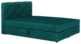 Manželská postel Boxspring 160x200 cm Karum Comfort (tmavě zelená) (s roštem a matrací). 1056033