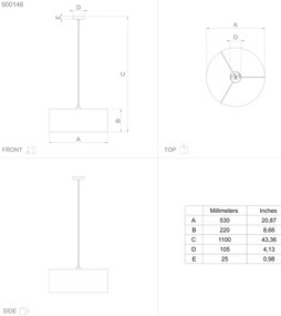 Eglo 900146 - Lustr na lanku ZARAGOZA 1xE27/40W/230V pr. 53 cm